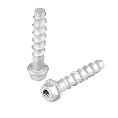 China Stainless Steel M10 60mm Hex Flange Thread Rod Concrete Anchor Masonry Screw Bolt for sale