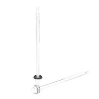 China Seat Fix Fastening Hex Washer Head Self Drilling Screws With Black Washer Bimetal Hex Screws 6.3x130mm for sale