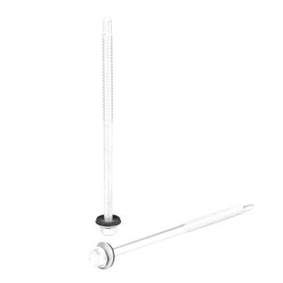 China Seat Fix Fastening Hex Washer Head Self Drilling Screws With Black Washer Bimetal Hex Screws 6.3x130mm for sale
