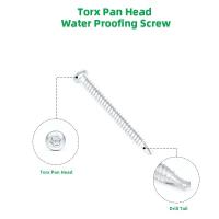 China Black Coated Bi-Metal 304 Stainless Steel Pan Head Torx Self Drill Screw For Roofing for sale