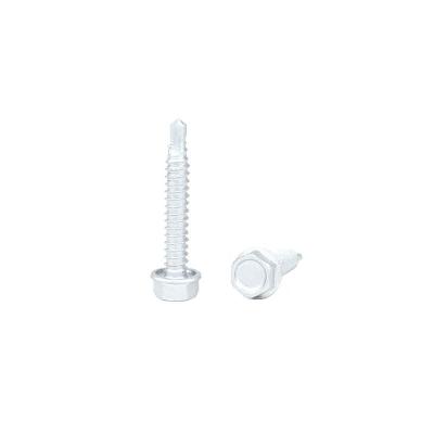 China Steel 6.3x38mm Hex Flange Head Tek Screws for Light Steel Housing Installation Point for sale