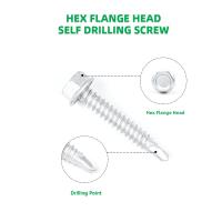 China Steel 6.3x38mm Hex Flange Head Tek Screws for Light Steel Housing Installation Point for sale