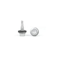 China Flat Head Stainless Steel Hex Flange Self Drilling Screw With EPDM Washer for Durable for sale