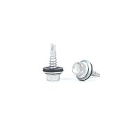 China Flat Head Stainless Steel Hex Flange Self Drilling Screw With EPDM Washer for Durable for sale
