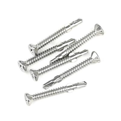 China SUS410 Flat Phillips Head Self Tapping Self Drilling Screw Wing Tek Screw with Nibs 4.2x38 for sale