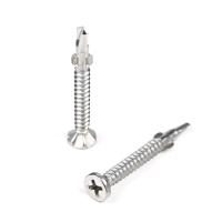 China SUS410 Flat Phillips Head Self Tapping Self Drilling Screw Wing Tek Screw with Nibs 4.2x38 for sale
