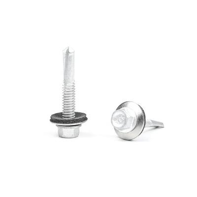 China SS410 Flange Hex Head Stainless Steel Self Tapping Drilling Screws With EPDM Washer for sale