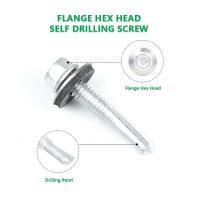 China SS410 Flange Hex Head Stainless Steel Self Tapping Drilling Screws With EPDM Washer for sale