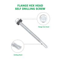 China Self Drilling Stainless Steel Flange Hex Head Metal Screws Phillips Cross Recess INCH for sale