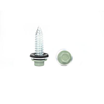 China Sheet Metal Screws Zinc Coated Hex Head Self Drilling Tapping Screw with Rubber Washer for sale