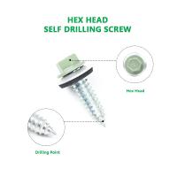 China Sheet Metal Screws Zinc Coated Hex Head Self Drilling Tapping Screw with Rubber Washer for sale