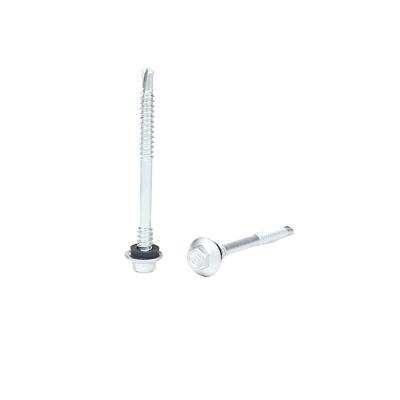 China Metric Yellow Hexagon Head Double Thread Self Drilling Screws with EPDM Washer for sale