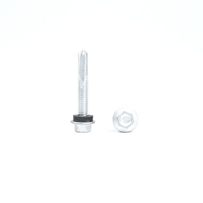 China 38mm Self-Drilling SUS410 Stainless Steel Hex Screw with Flange Head and EPDM Washer for sale