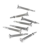 China Stainless Steel Flat Head Self Drilling Screw With Wing 4.5x37mm with Ruspert Finish for sale