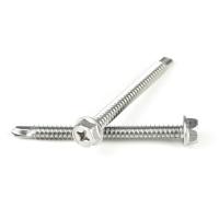China Firm Zinc Steel Hex Washer Head Phillips 70mm Metric Self Drilling Screw For Window for sale