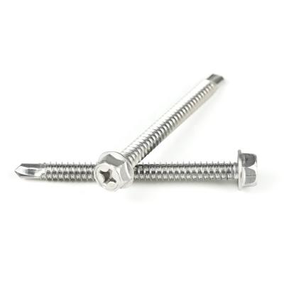 China Firm Zinc Steel Hex Washer Head Phillips 70mm Metric Self Drilling Screw For Window for sale