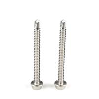 China Firm Zinc Steel Hex Washer Head Phillips 70mm Metric Self Drilling Screw For Window for sale