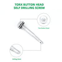 China Pan Head Ruspert Coated 16 /12 x42 Button Torx Sds Screw for Metal Panel To Purlin for sale