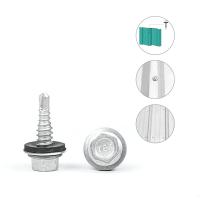 China 1/4x7/8'' Stainless Steel Zinc Alloy Coated Hex Flange Purlin Screws for Building Envelope System for sale