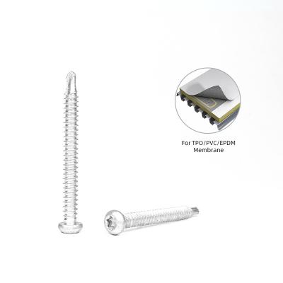China 6.3x65 TPO PVC Ply Membrane Stainless Steel 304 Bi-Metal Torx Button Head Waterproof Screw for sale