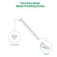 China 6.3x65 TPO PVC Ply Membrane Stainless Steel 304 Bi-Metal Torx Button Head Waterproof Screw for sale