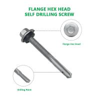 China Zinc Alloy Coated Hex Flange Head Self Drilling Screw Tek 7 For Installation 5.5x50 for sale