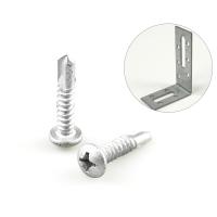 China Zinc Alloy Coated 5.5x25 Phillips Pan Head Bimetal Roofing Screw for Roof Corner Brace for sale