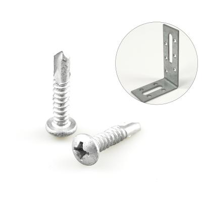 China Zinc Alloy Coated 5.5x25 Phillips Pan Head Bimetal Roofing Screw for Roof Corner Brace for sale