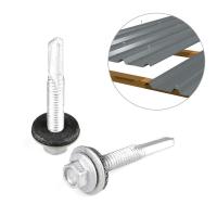 China Metric Bimetal Self Drilling Screw with Hex Washer Head and EPDM Rubber Washer for sale