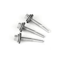 China Metric Bimetal Self Drilling Screw with Hex Washer Head and EPDM Rubber Washer for sale