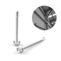 China Zinc Alloy Coated Hex Flange 6.3x65 Bi-Metal 304 Framing Screw for Wall Cladding Sheet To Purlin for sale