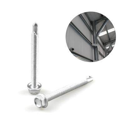 China Zinc Alloy Coated Hex Flange 6.3x65 Bi-Metal 304 Framing Screw for Wall Cladding Sheet To Purlin for sale