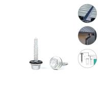 China Zinc Alloy Coated Hex Flange Bimetal Tek Screws for Self Drilling on Metal Roofing for sale