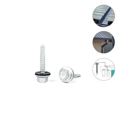 China Zinc Alloy Coated Hex Flange Bimetal Tek Screws for Self Drilling on Metal Roofing for sale