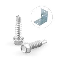 China Zinc Alloy Coated 6.3x25 Bimetal Screw Self Drilling Screw Hex Washer Head Tek Screw For Corner Brace for sale