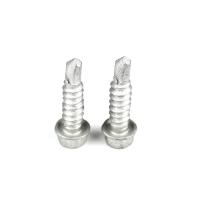 China Zinc Alloy Coated 6.3x25 Bimetal Screw Self Drilling Screw Hex Washer Head Tek Screw For Corner Brace for sale