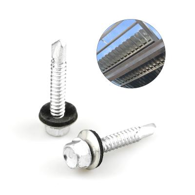 China Corrosion Resistant 6.3x38 Bimetal Hex Washer Head Stainless Steel Self Drilling Screw for sale