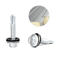 China 6.3x32 Fluorocarbon Baking Hex Washer Flange Metal Roof Screw with Hex Flange Head for sale