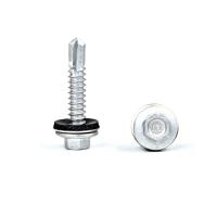 China 6.3x32 Fluorocarbon Baking Hex Washer Flange Metal Roof Screw with Hex Flange Head for sale