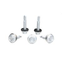 China 6.3x32 Fluorocarbon Baking Hex Washer Flange Metal Roof Screw with Hex Flange Head for sale