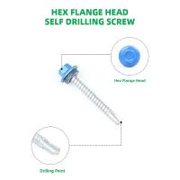 China Building Envelope System Fluorocarbon Baking 5.5x45 Stainless Steel Flange Teks Roof Screw for sale