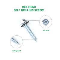 China White Zinc Plated Hex Sheet Metal Screw for Stainless Steel Roofing Strengthening for sale