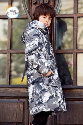 China Bilemi Boys Parka Hooded Fashion Designer Handsome Children Down Coat Kids Winter Jacket for sale