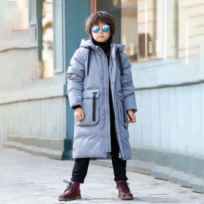 China Bilemi Kids Korean Style Oversized Boy Gray Winter Coat Boys Down Jacket Kids Parka for sale