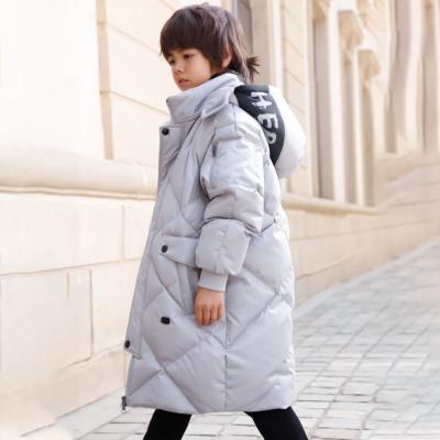 China Chinese Clothing Manufacturers White Duck Down Padding Long Winter Coats Kids Fashion Down Jacket For Boys for sale