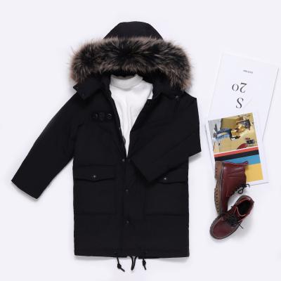 China Bilemi Korean Teenagers Winter Long Hooded Windproof Coat for Boy Children’s Clothing Baby Down Jacket for sale
