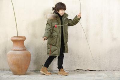 China Childrens Boutique Clothing Hot Fashion Style Comfortable Hooded Boys Long Down Winter Jacket for sale