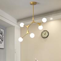 China Detachable Pole Glass Pendant Lamps G9 Milk Glass Chandelier Branch Type for sale