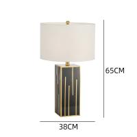 China Fabric Lampshade Household Modern Table Lamp Black Gold E26 E27 Rustproof for sale