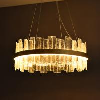 China Handmade Cracked Glass And Crystal Pendant Lighting Modern Chandelier Lights ODM ISO9001 for sale